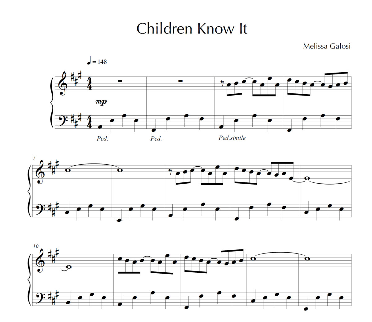 Children Know It - Piano Sheet Music | Melissa Galosi