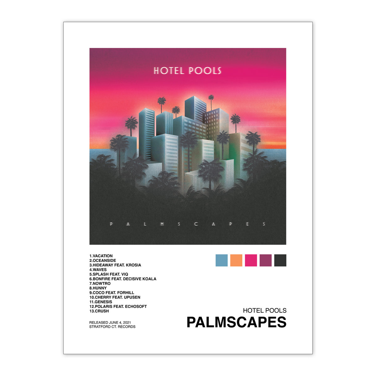 Limited Edition 18x24" Palmscapes Poster | Hotel Pools