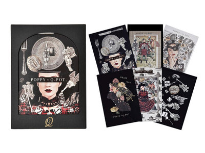 "Poppy x Q-Pot Medical Text Postcard Set" | poppy