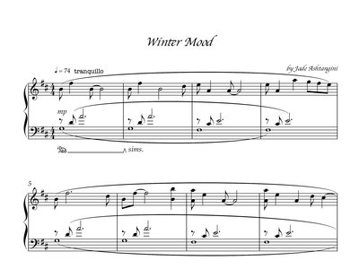 Sheet Music -Digital (PDF) - Winter Mood | Jade Ashtangini