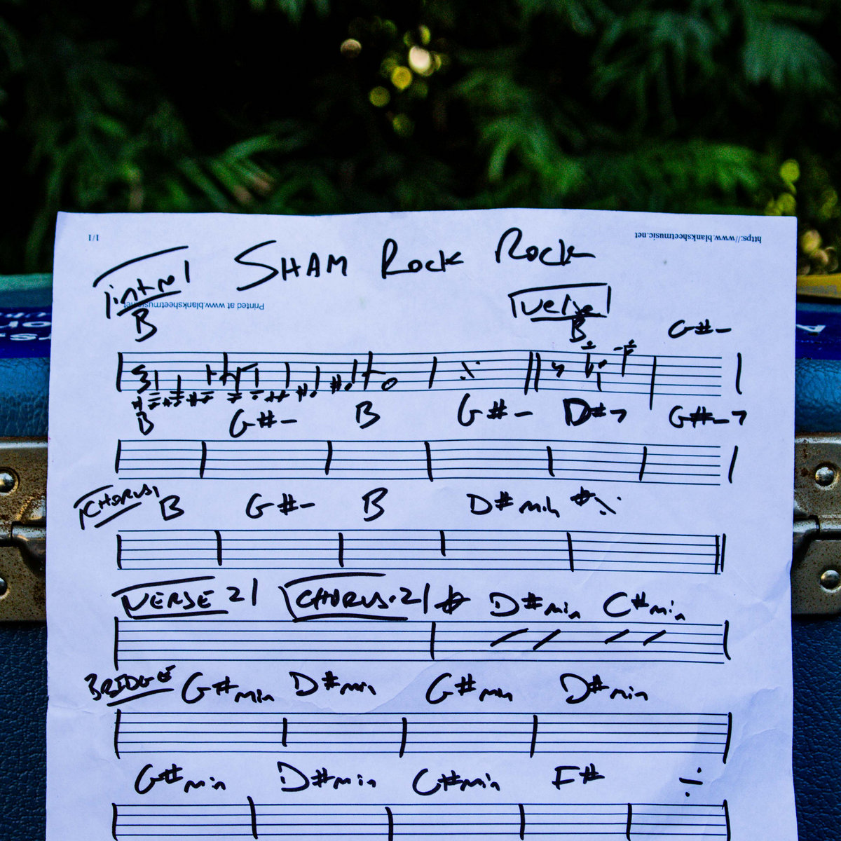 "Sham Rock Rock" Song Chart (Signed) | Brooks Nielsen