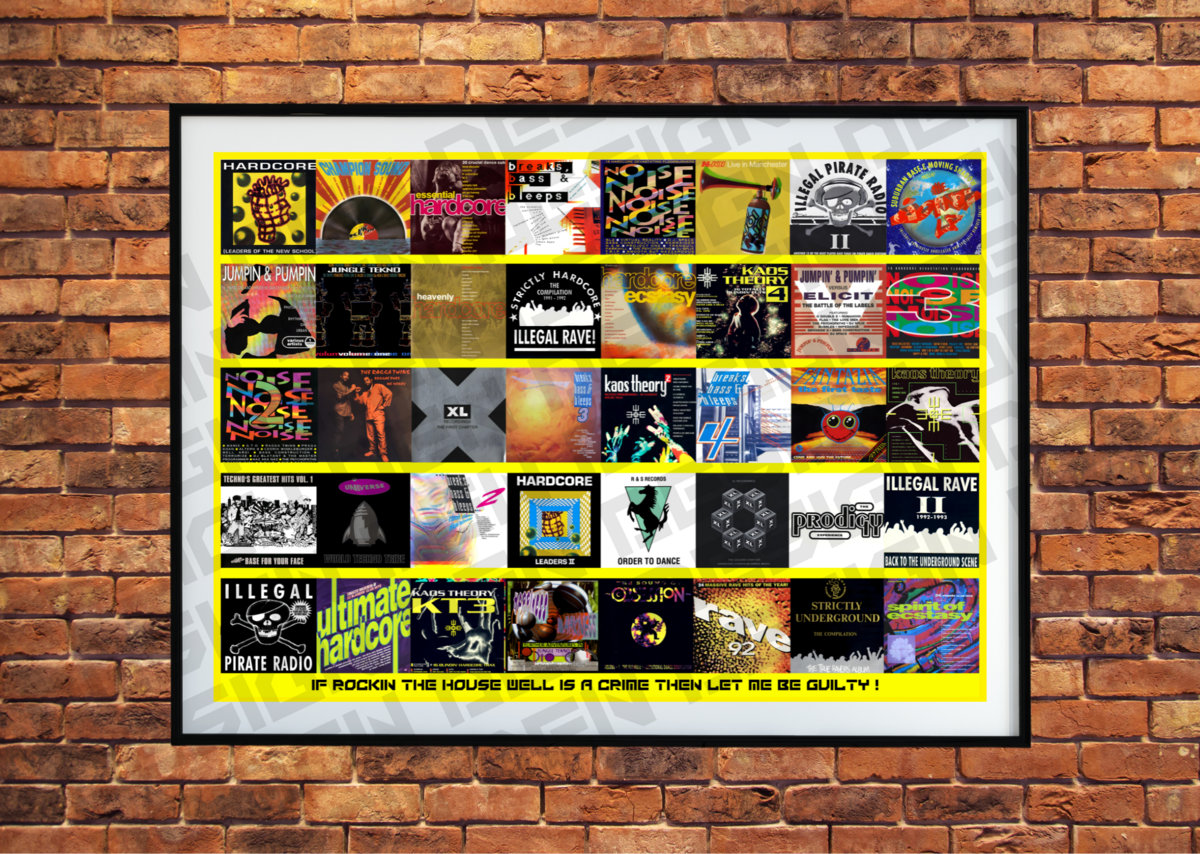 Rave Poster Oldskool 1990 - 1993 Compilation Album A2 Wall Art ! | Boizo