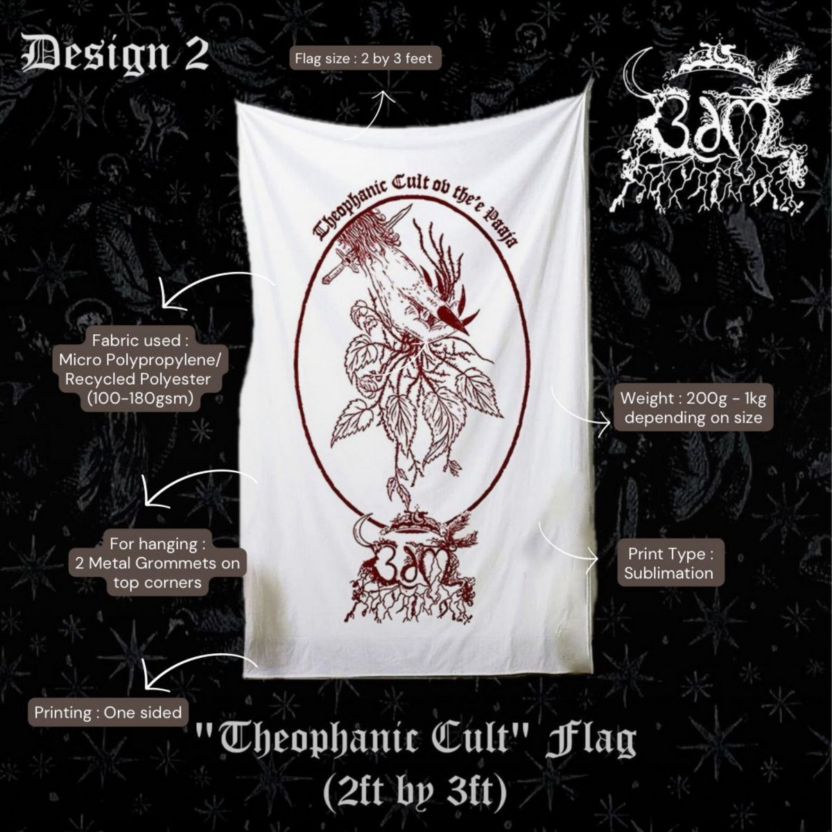 HARUL "THEOPHANIC CULT" 24"X36" Wall Flag (DESIGN 2) *Pre-order* | Harul