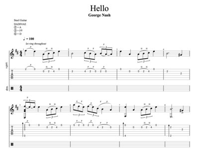 Hello TAB + Sheet Music | George Nash