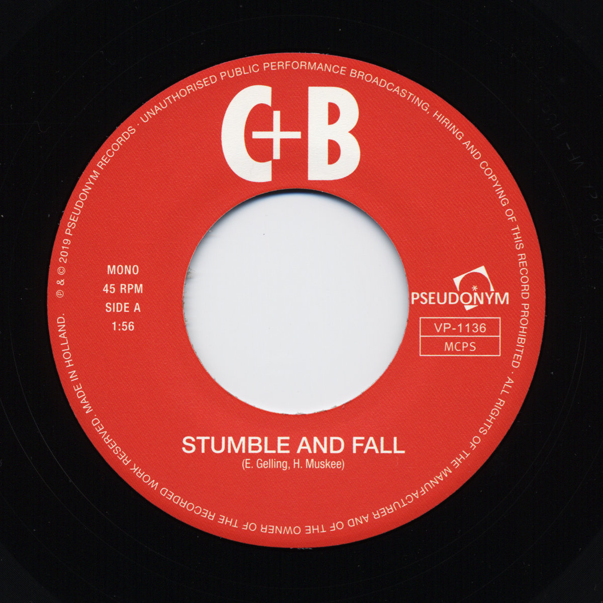 Stumble And Fall b/w I'm So Restless | CUBY & THE BLIZZARDS | State Records