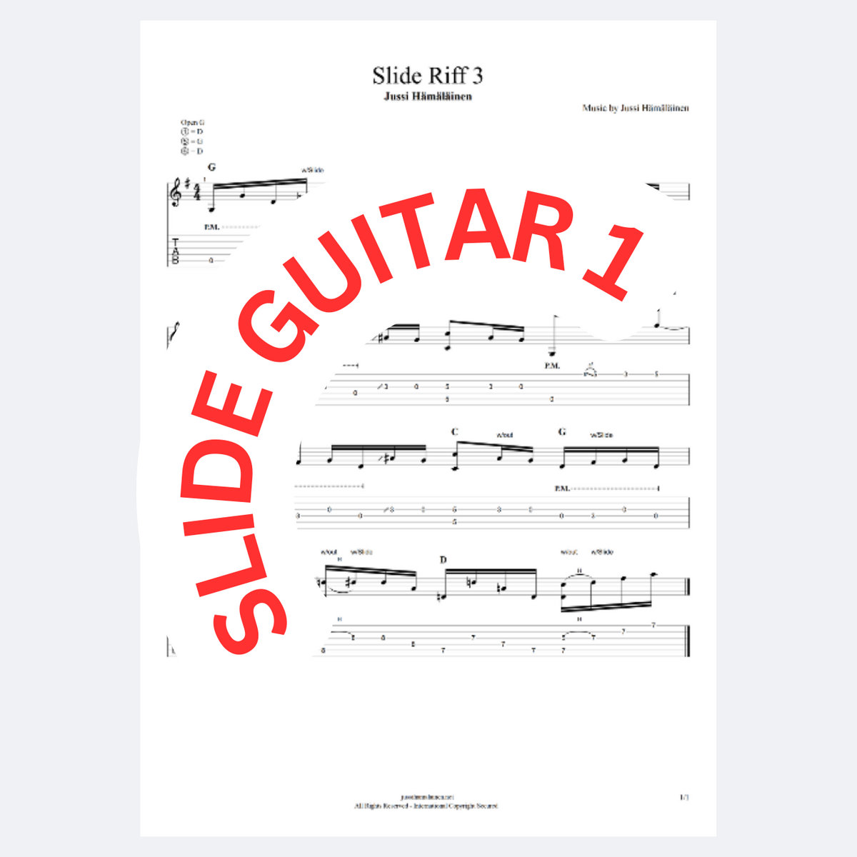 Slide Guitar - Riffs, Licks, Solos & More! - Sheet Music/Tablature Book ...