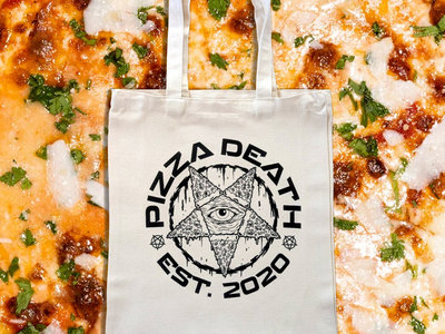 White Pizza Death Logo Tote Bag | Pizza Death