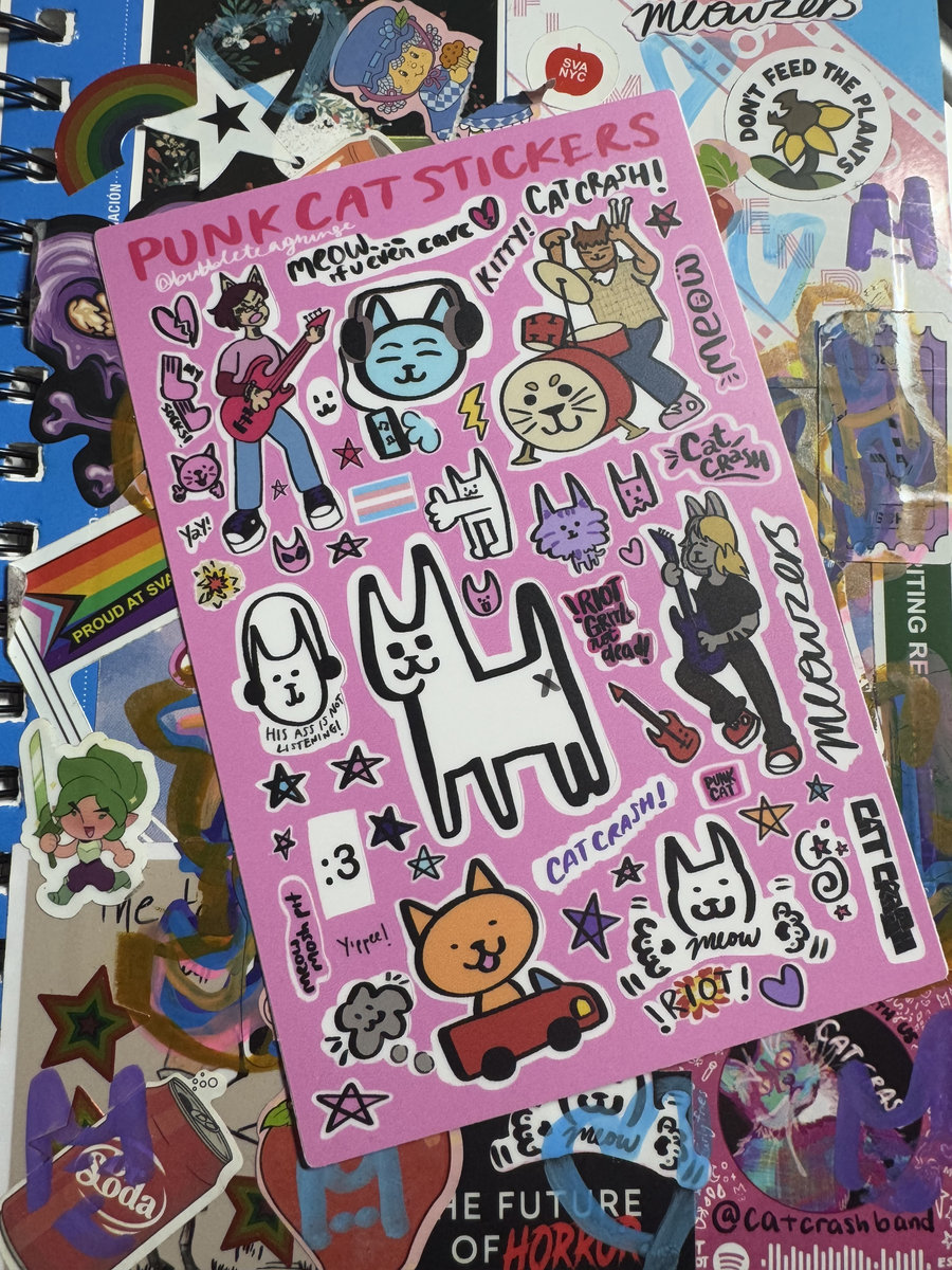 Punk Cat Sticker Sheet | Cat Crash