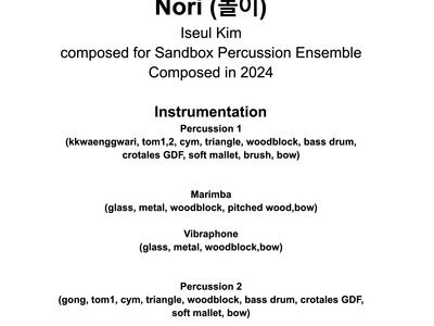 Nori (놀이) - Sandbox Percussion (full score) | Iseul Kim
