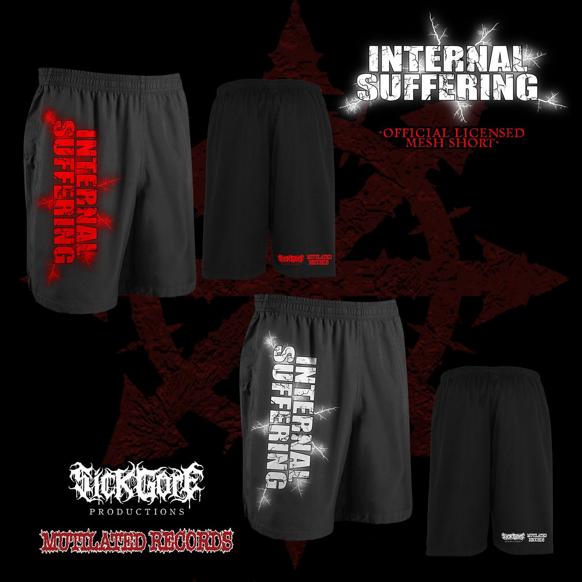 Internal Suffering - Shorts (Red or White Logo) | MUTILATED RECORDS
