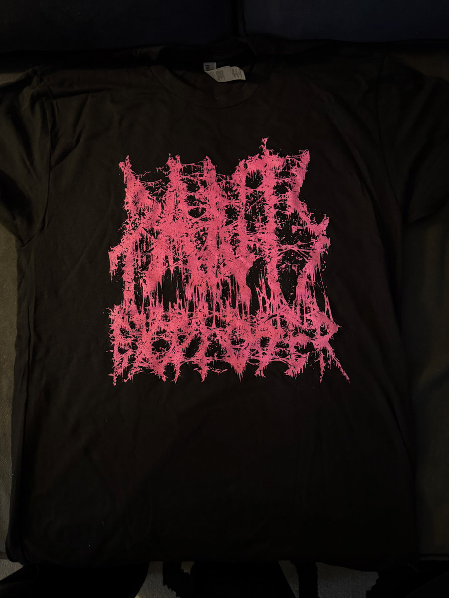 Pink on Black Pants Exploder Logo T-shirt | PANTS EXPLODER