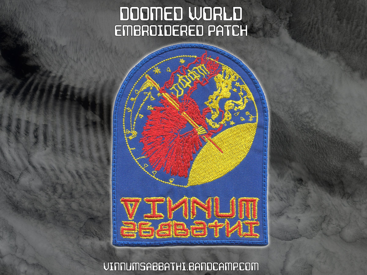 "Doomed World" Embroidered Patch | Vinnum Sabbathi