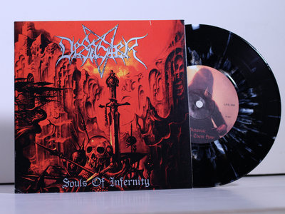 DESASTER - Souls of Infernity (7" EP) RED SPLATTER | Reaper Metal ...