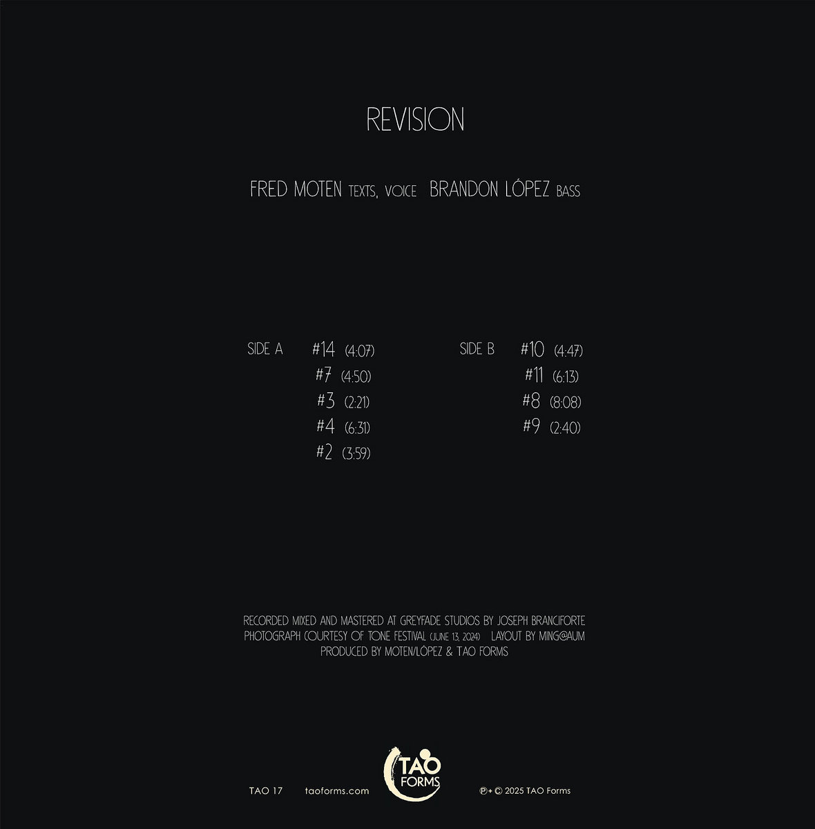 Revision | Fred Moten & Brandon Lopez | Brandon Lopez