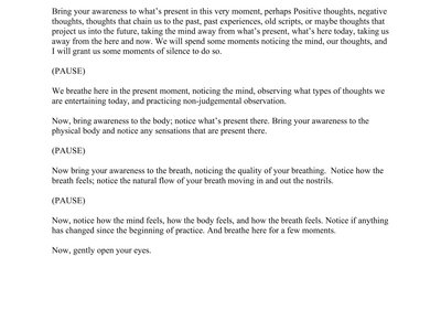 Self-Regulation Practices Scripts | Integro Sonoro