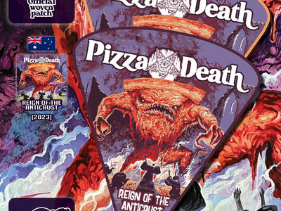 Pizza Death - Reign of the Anticrust Slice Shaped Woven patch | Pizza Death