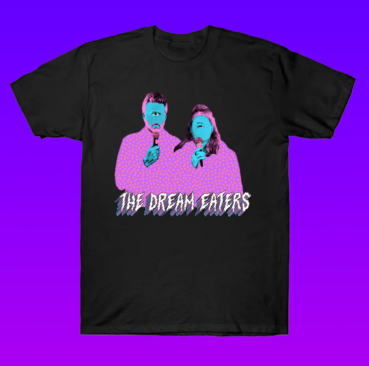 Pink Cyclops logo on black tee | The Dream Eaters