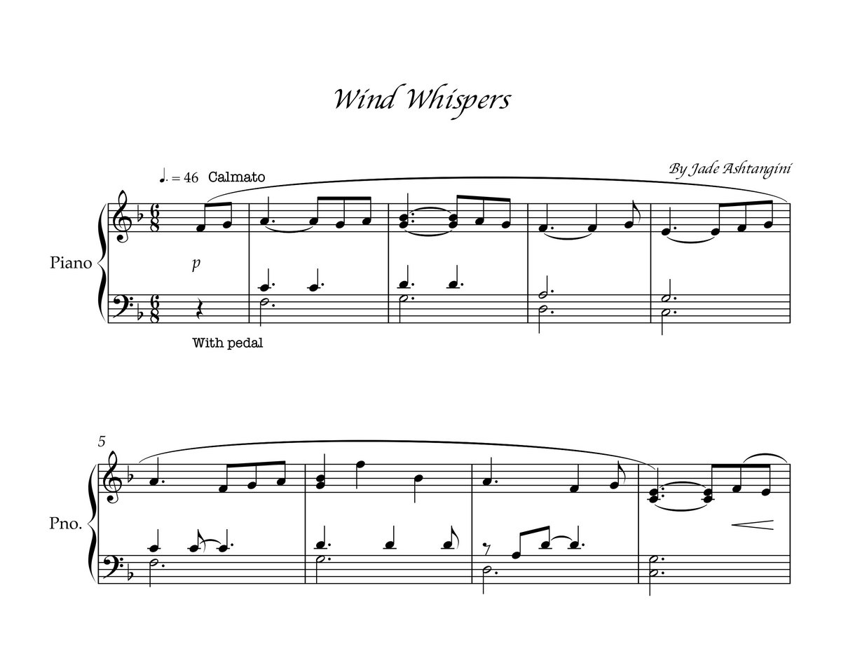 Sheet Music - Digital (PDF) - Wind Whispers | Jade Ashtangini