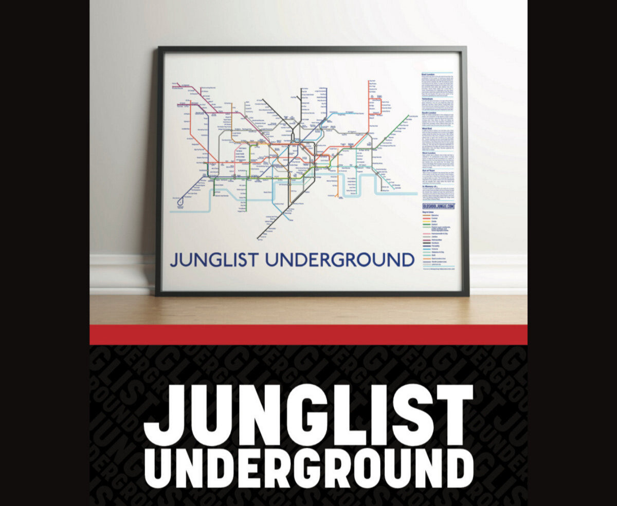 A1 Junglist Underground Tube Map Poster | Trouble on Vinyl Music