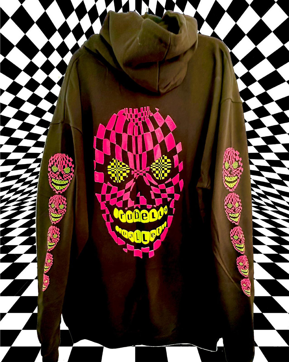 Neon Hoodie 'Joker Skull' on the back | Rubella Ballet