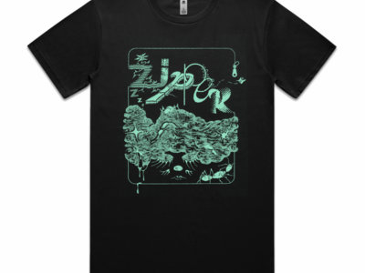 Zipper 'Ants' T-Shirt - Green on Black | Zipper