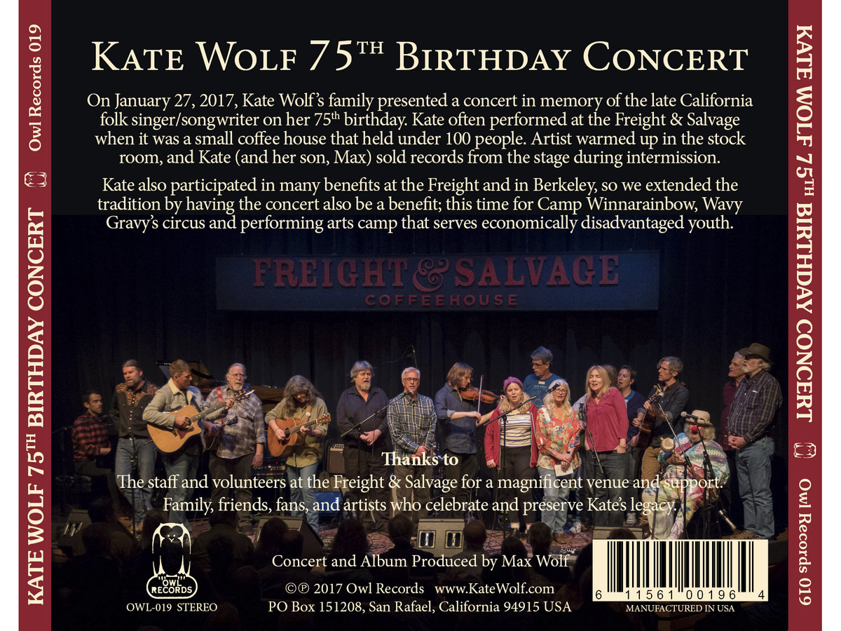 Kate Wolf 75th Birthday Concert | Various Artists | Kate Wolf