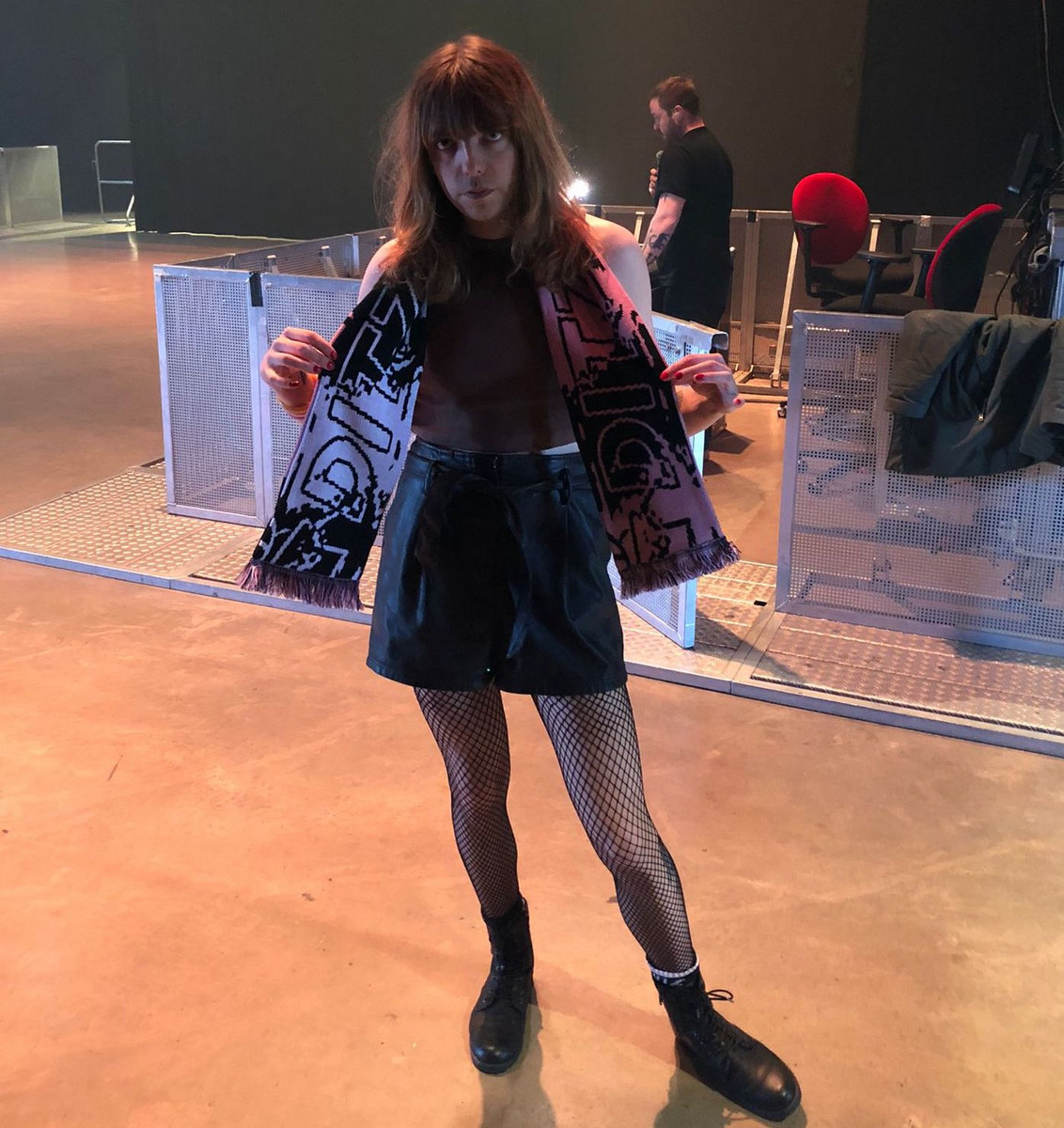 Two-Colour Scarf - White/Black & Pink/Black | DITZ