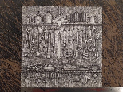 Tool shed drawing used on cover art for Bambu's album, Sharpest Tool in ...