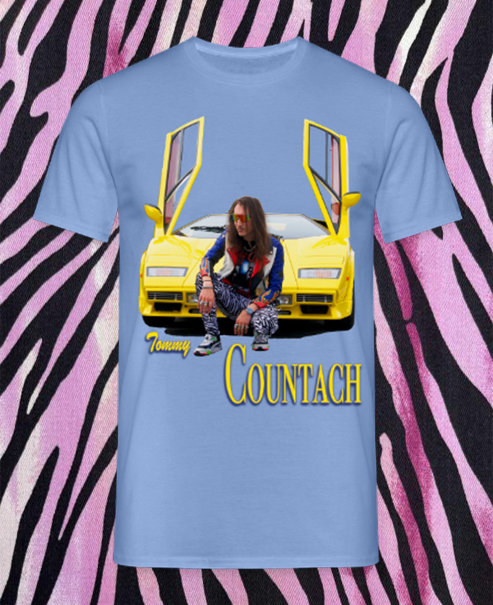 Yellow Countach T-Shirt (blue) | Tommy Countach