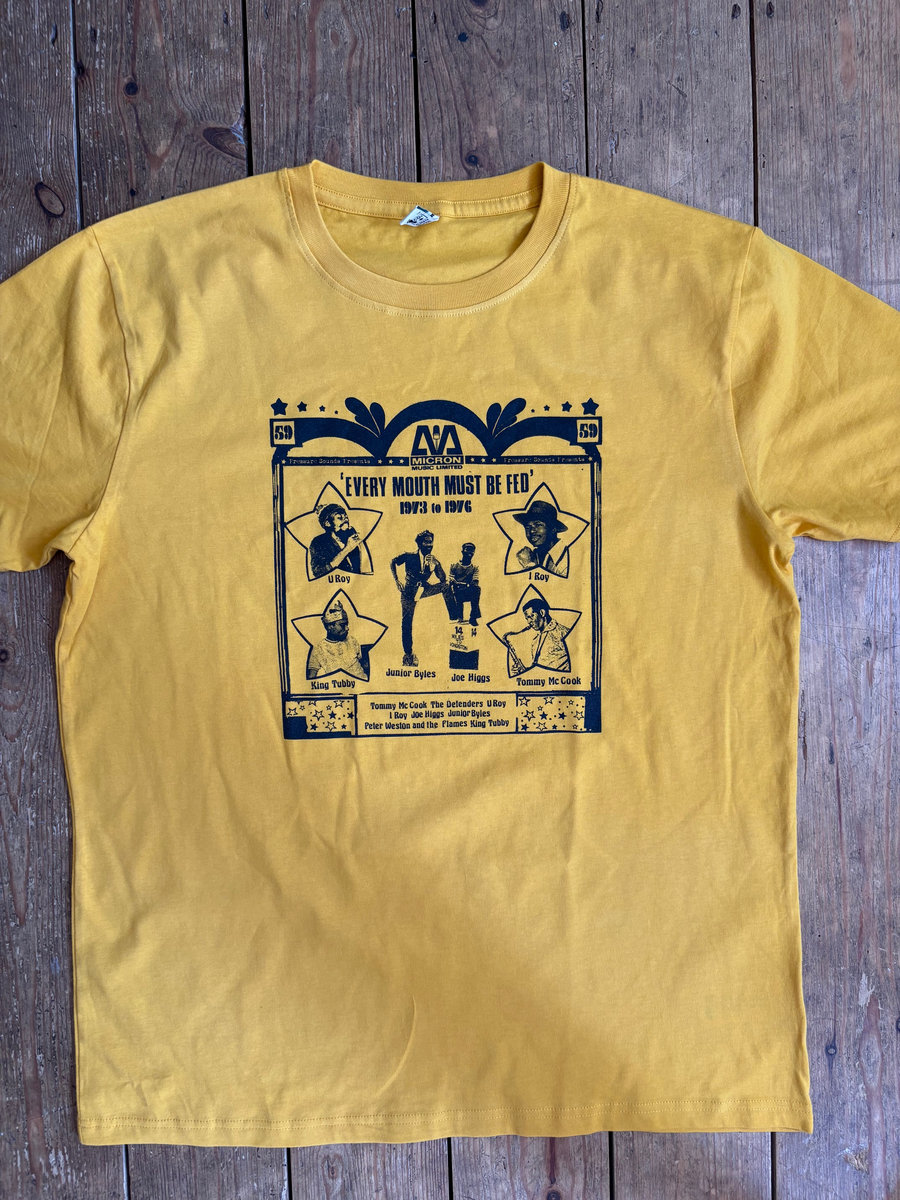 Mango colour t shirt Black print Every Mouth | Pressure Sounds