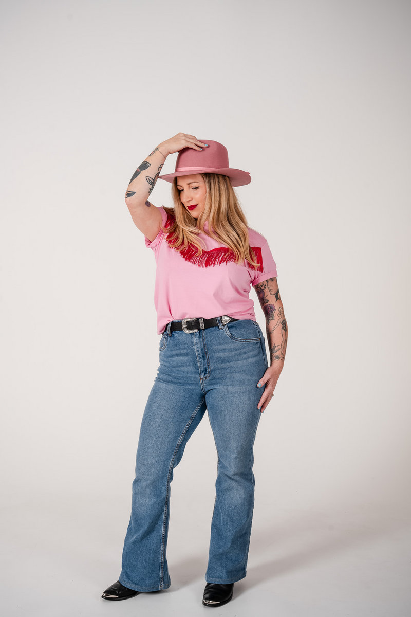 Neon Cowgirl Bubblegum Western Tee - Tami Neilson x Brigette Elizabeth ...