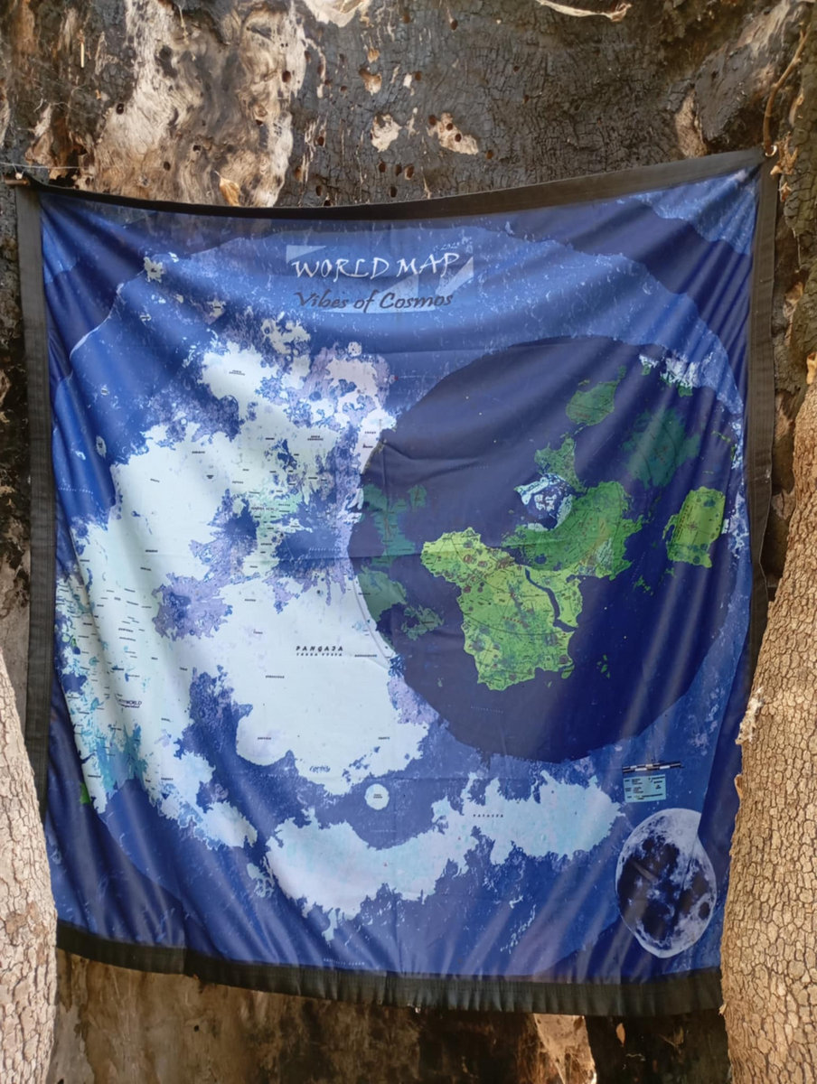 World Map Vibes Of Cosmos Banner 1m x 1m | Mountaindub