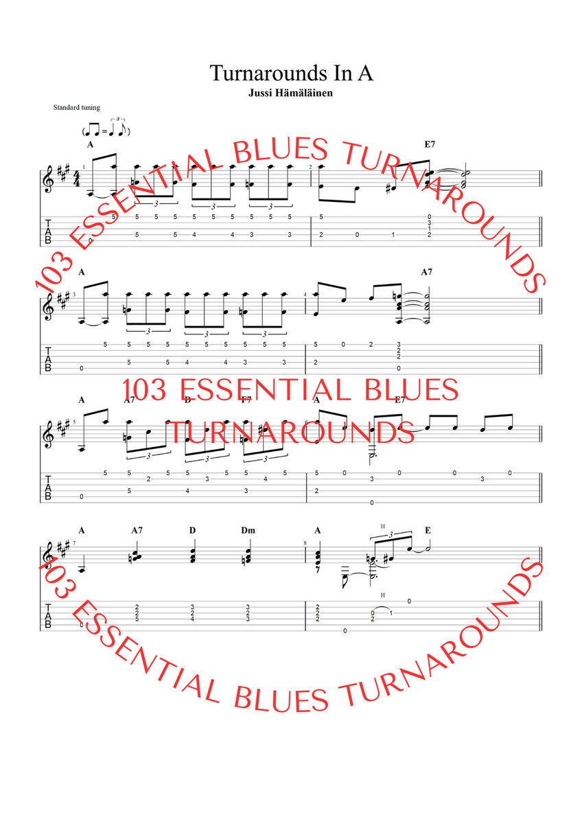103 Essential Blues Turnarounds - Sheet Music/Tablature (E-book ...