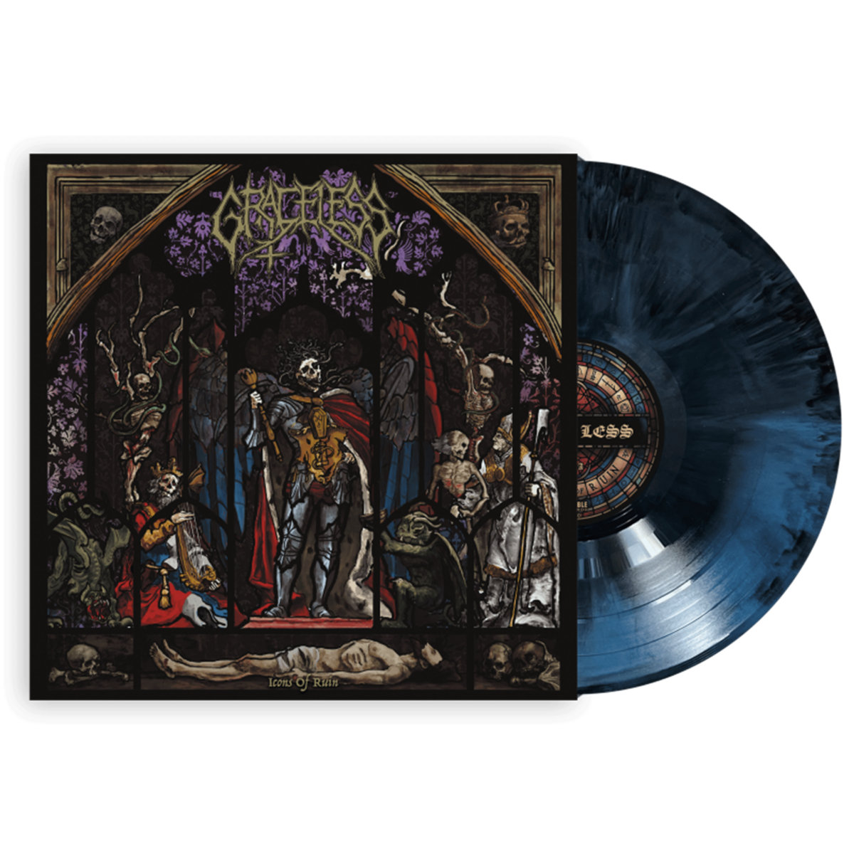 GRACELESS : ‘Icons of Ruin’ Limited Edition Blue Black Marble Vinyl | Graceless