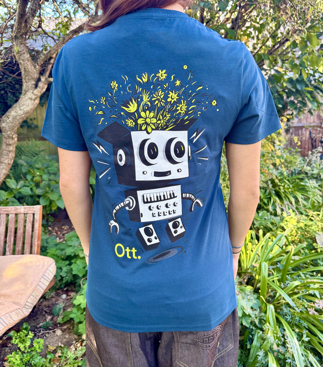Exploding Head Bot Blue T-shirt | Ott