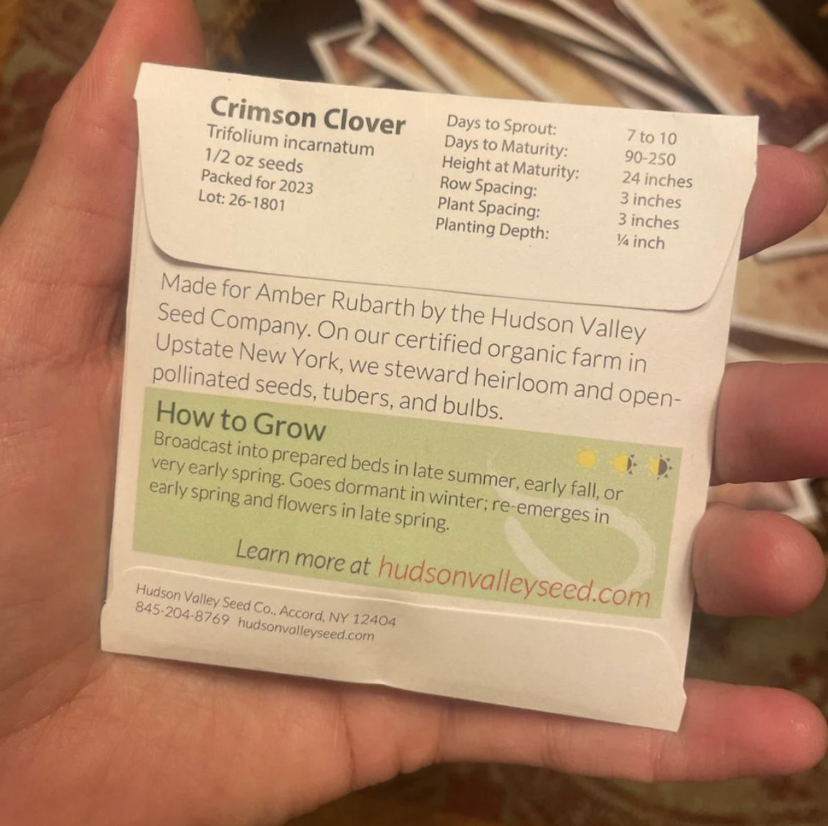 Cover Crop: Album download + Seed Packet (Crimson Clover) | Amber Rubarth