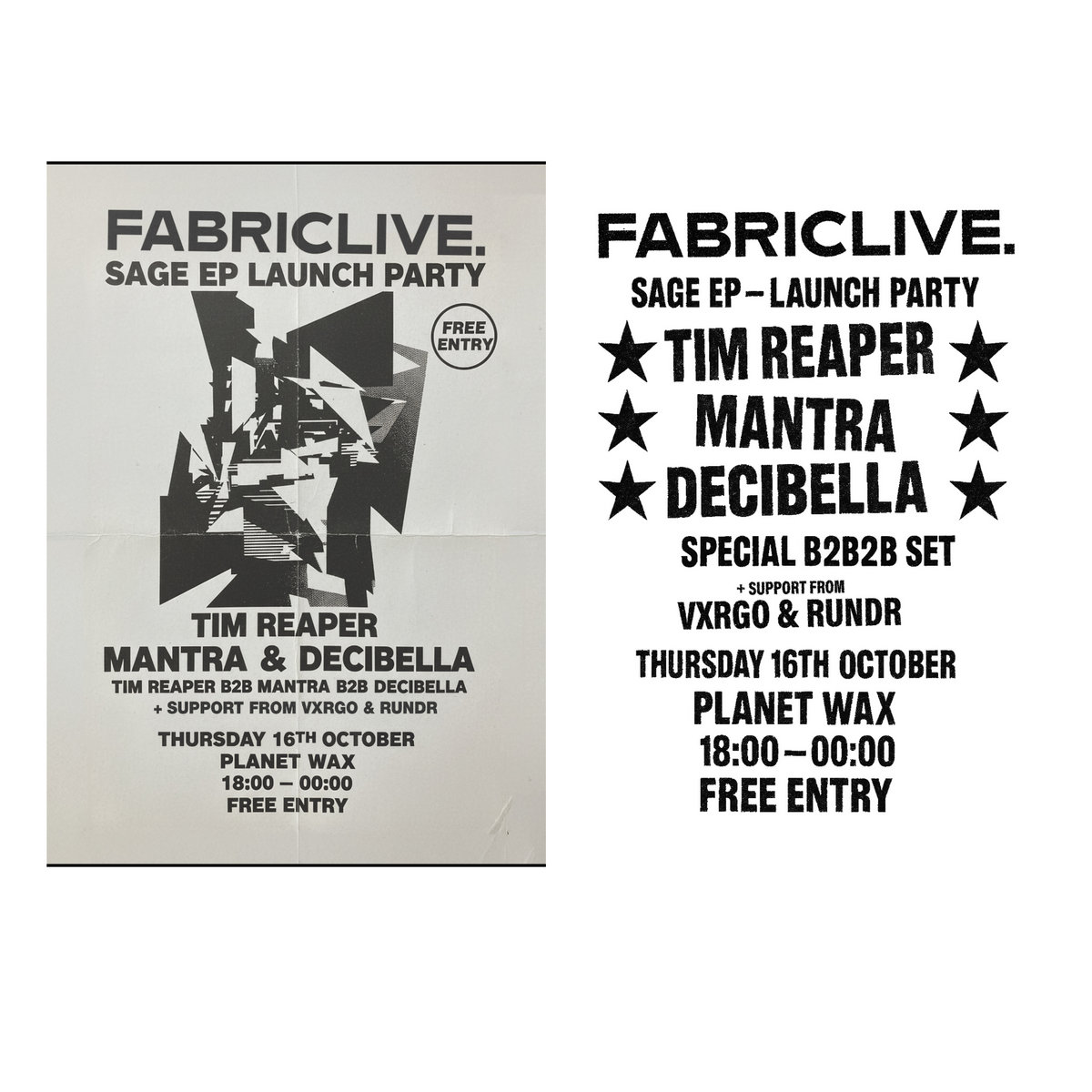 Tim Reaper, Mantra & Decibella 'Sage EP' Launch Party A3 Poster | Tim ...