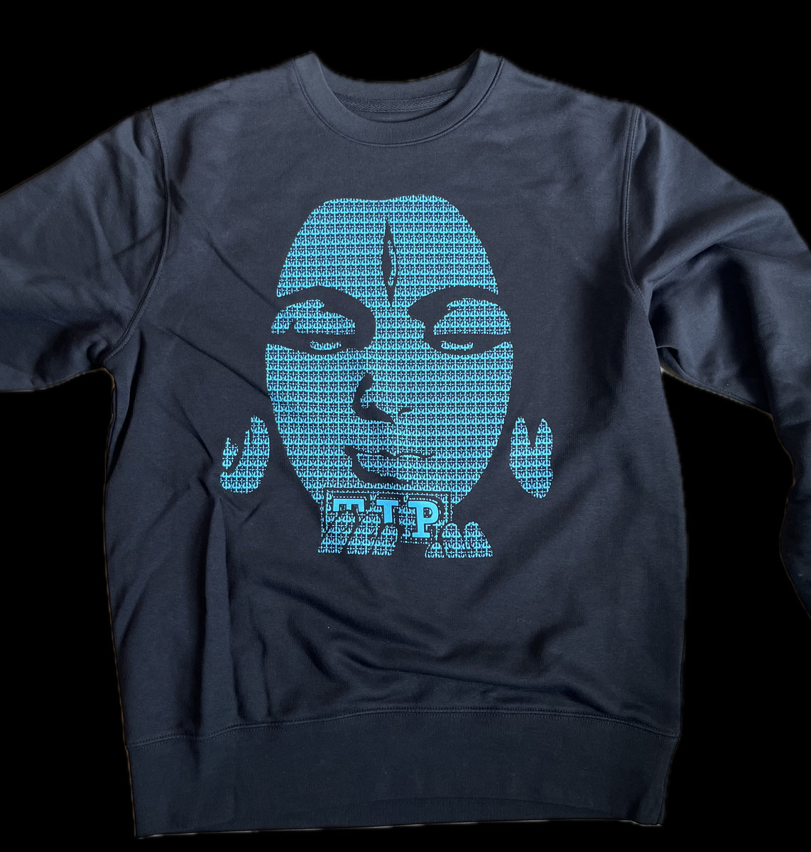 BLACK SWEAT SHIRT with NEON BLUE ACID SHIVA | TIP Records