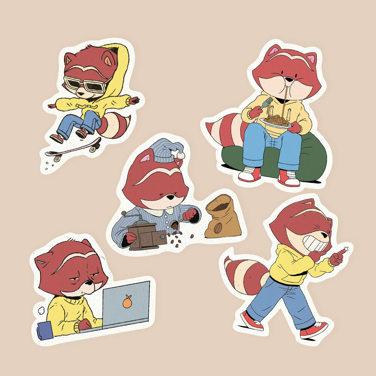 Chillhop Raccoon 2025 Sticker Pack | Chillhop Music