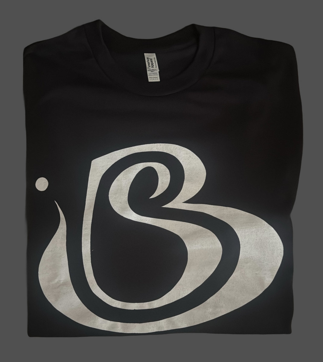 Black Tee Shirt With White BS Logo T shirt | BORED STIFF