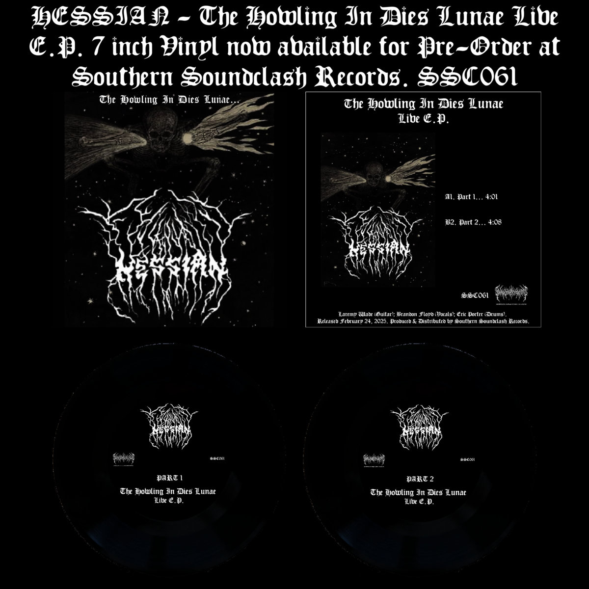 The Howling In Dies Lunae Live E.P. | Hessian | Southern Soundclash Records