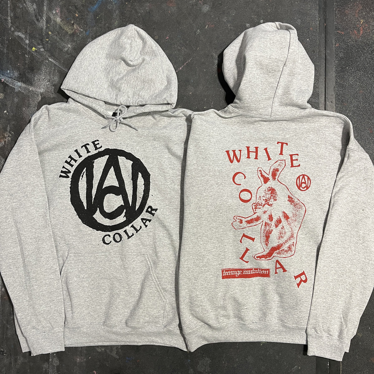 Double sided pull over hoodie | White Collar