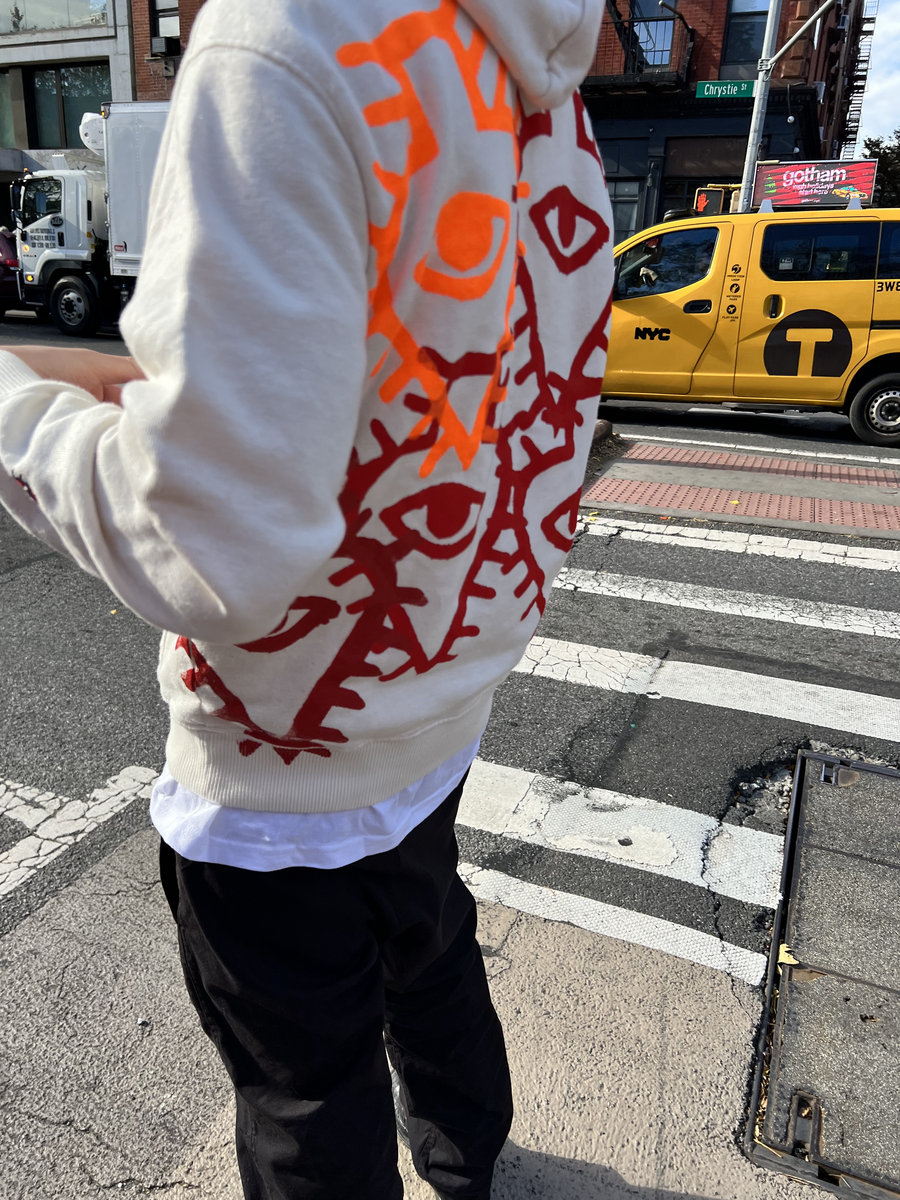 Luaka Bop Art Hoodie w/ Screenprinted Logos - XL | Luaka Bop