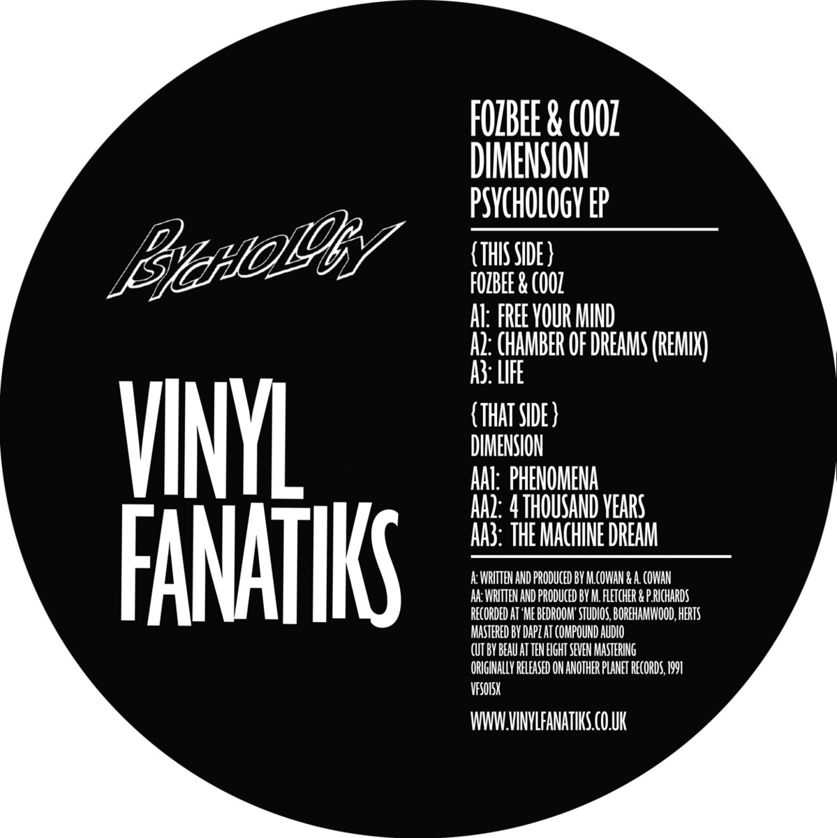 Fozbee & Cooz / Dimension - The Psychology EP - VFS015X - BLACK VINYL ...