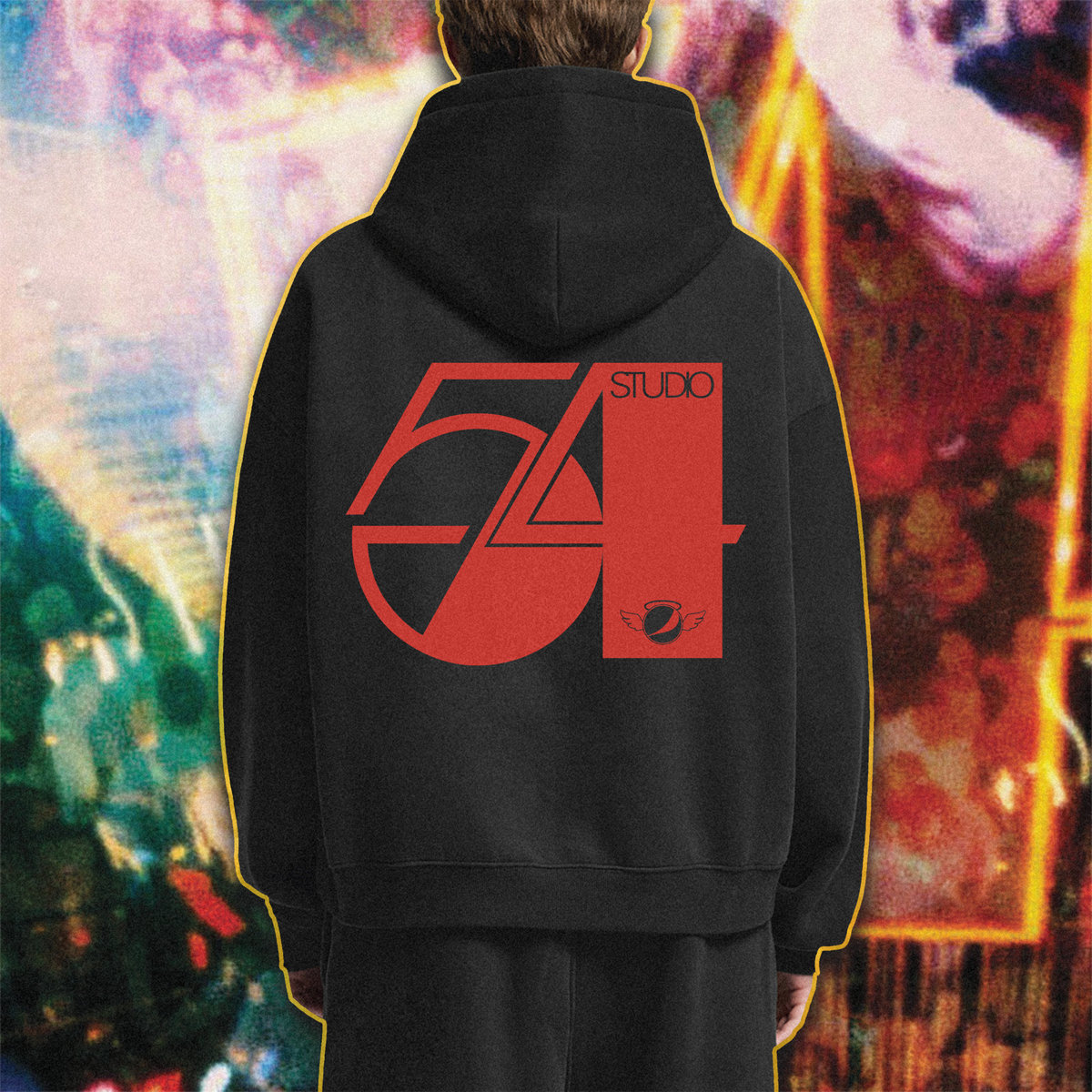 SAINT PEPSI x STUDIO 54 [RELAXED BOX FIT HOODIE] | My Pet Flamingo