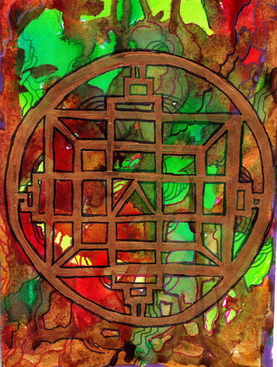 war/fire male energy bon mandala | skullflower