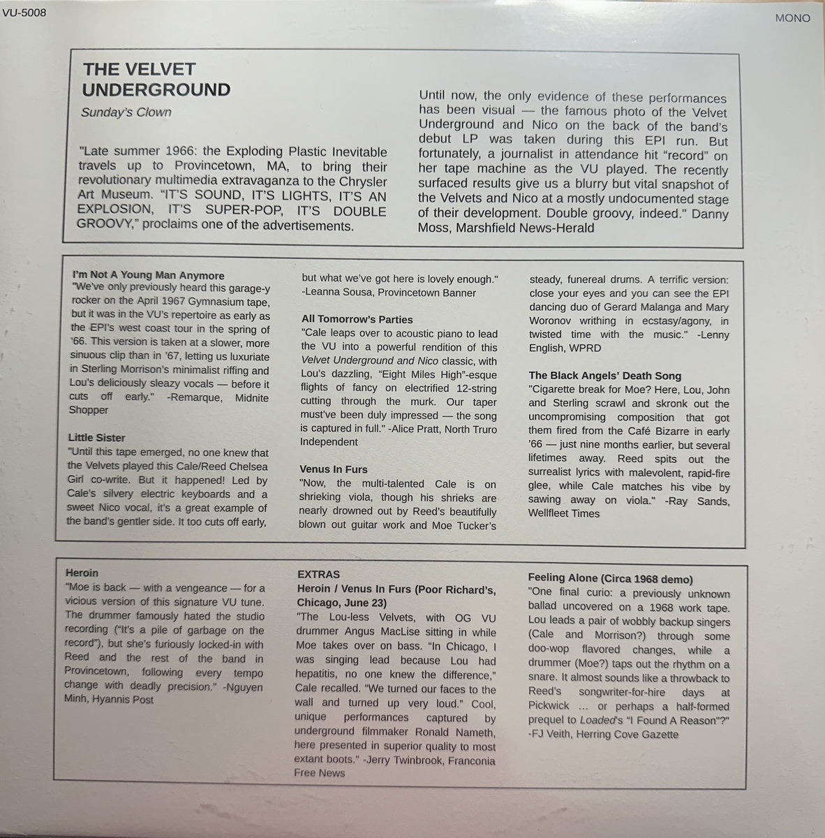 DISTRO ITEM: VU - Sunday's Clown LP (BACK IN STOCK SOON!) | Carbon Records