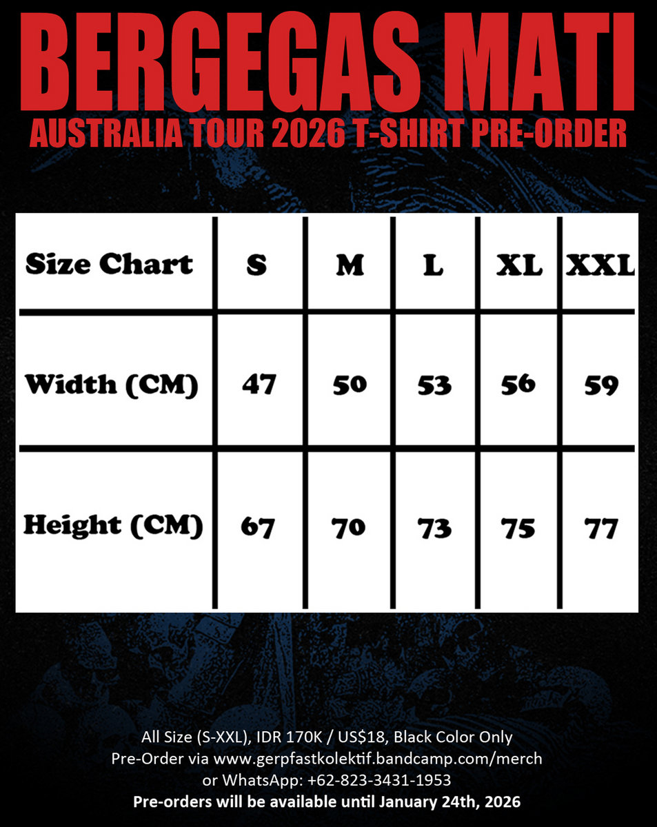 [PRE-ORDER] Very Limited Bergegas Mati Australia Tour 2026 T-Shirt ...