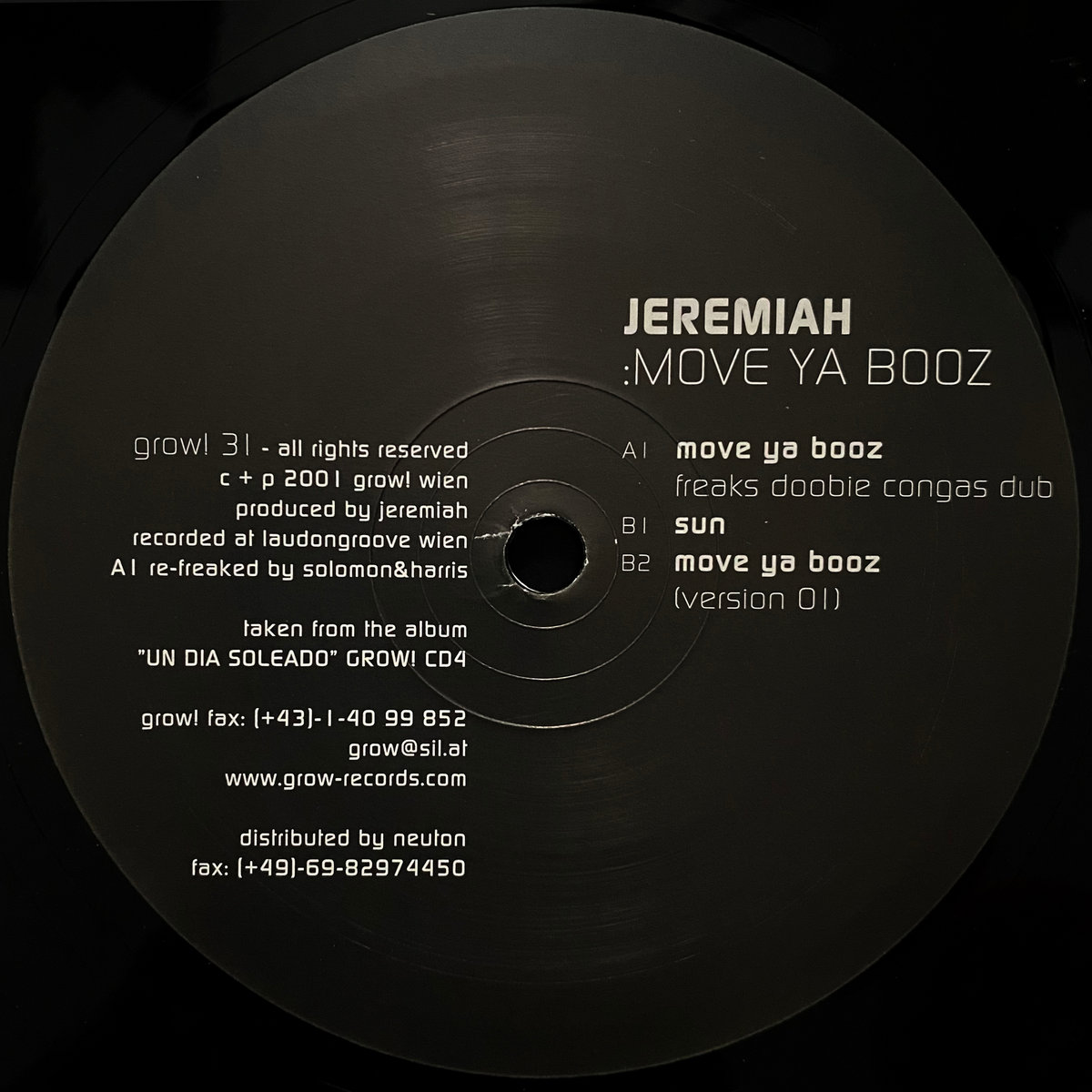 Move Ya Booz (Remixes) / Sun (Mixes) | Jeremiah | Grow! Records