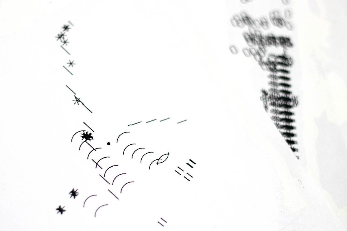 lle y bwriaf angor (Graphic Score) Black & White 1997 | Rhodri Davies